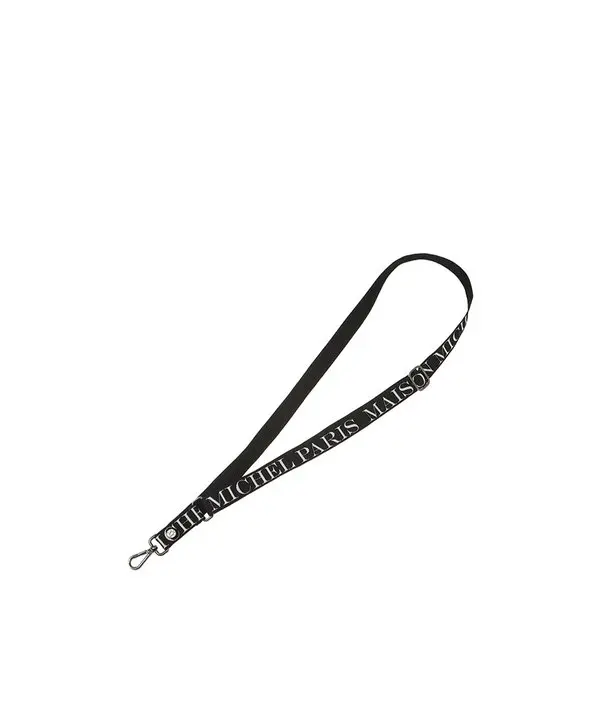 MAISON MICHEL Martine Logo Shoulder Strap - Black