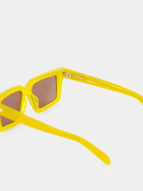 Off-White Windsor Rectangle Frame Sunglasses - Yellow
