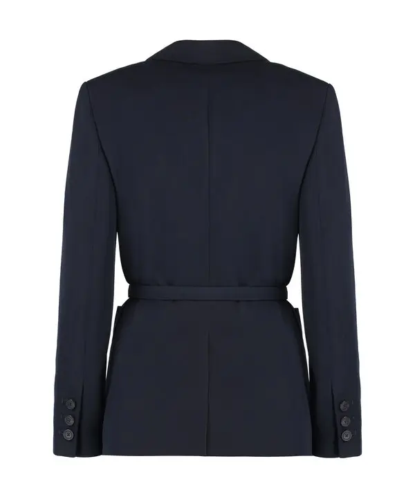 YVES SALOMON Belted Three-button Blazer - Black