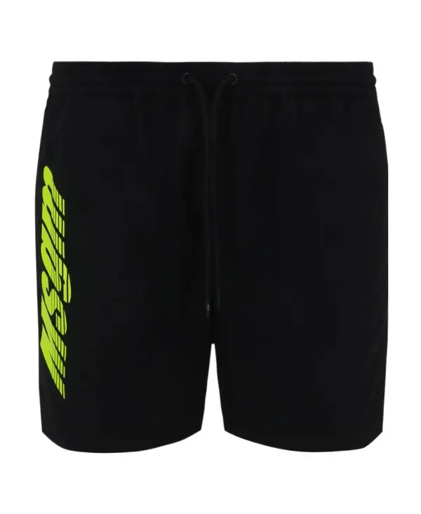 MSGM Logo Print Swim Shorts - Black