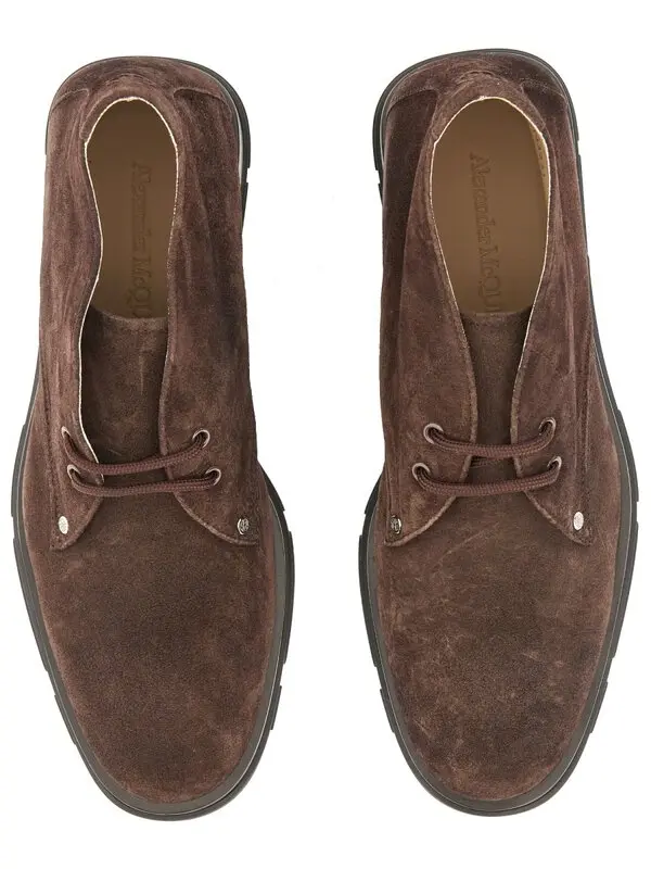 Alexander McQueen Suede Lace-up Boots - Green