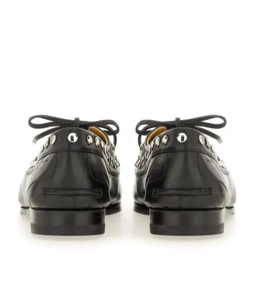Bally Pathy Lace-up Loafers In Smooth Leather With Stud Detailing - Black