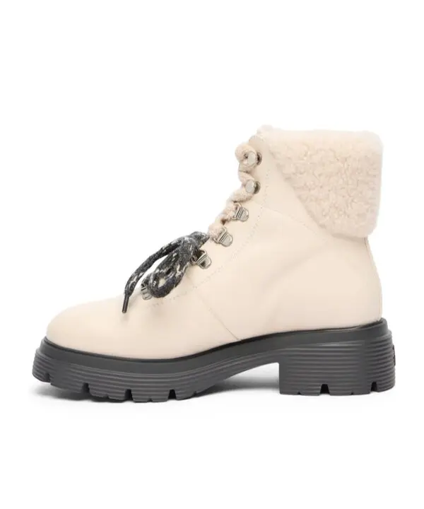 STUART WEITZMAN Hudson Lite Lace-up Bootie - Flax/natural