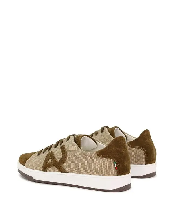 Emporio Armani Logo Low-top Lace-up Sneakers - Nude