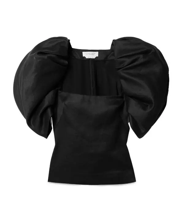 Gabriela Hearst Puff Sleeve Top With Square Neckline