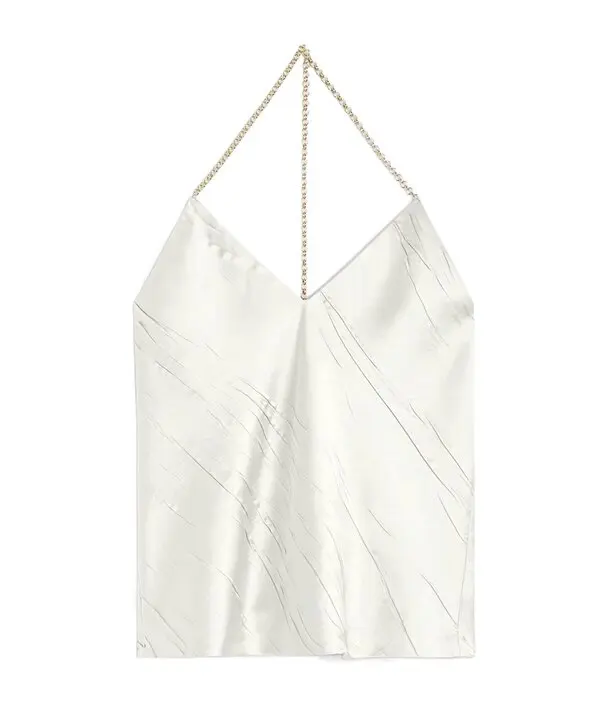 Sportmax V-neck Chain-detailed Top - Ivory
