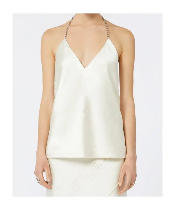 Sportmax V-neck Chain-detailed Top - Ivory