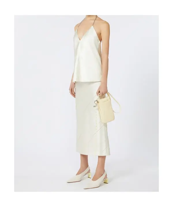 Sportmax V-neck Chain-detailed Top - Ivory