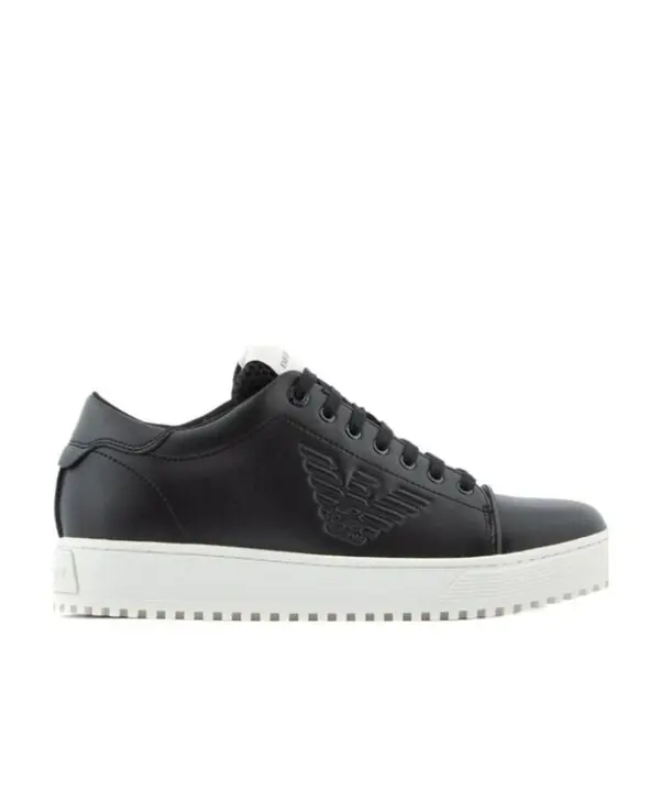 Emporio Armani Logo Detail Lace-up Sneakers - Black