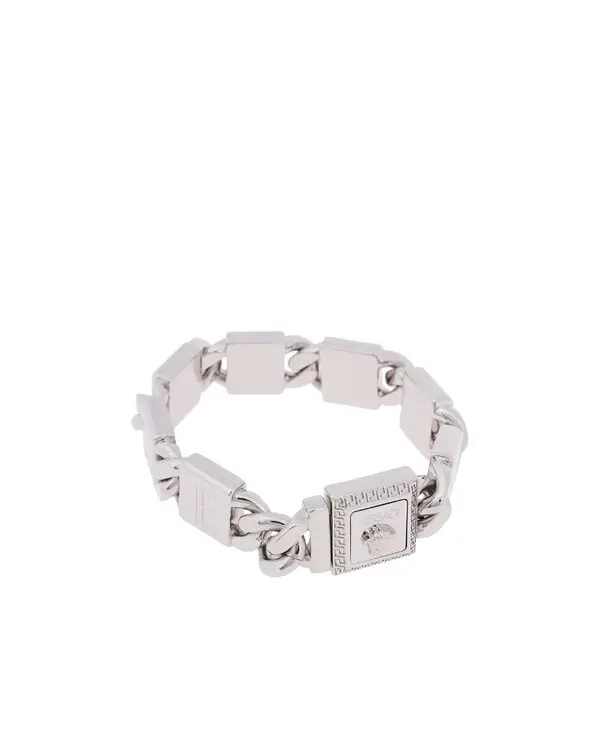 Versace Logo Plaque Chain Bracelet - White