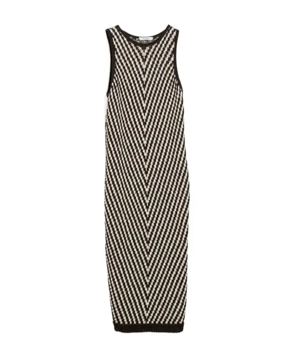 Max Mara Sleeveless Pullover With Herringbone Pattern - Black