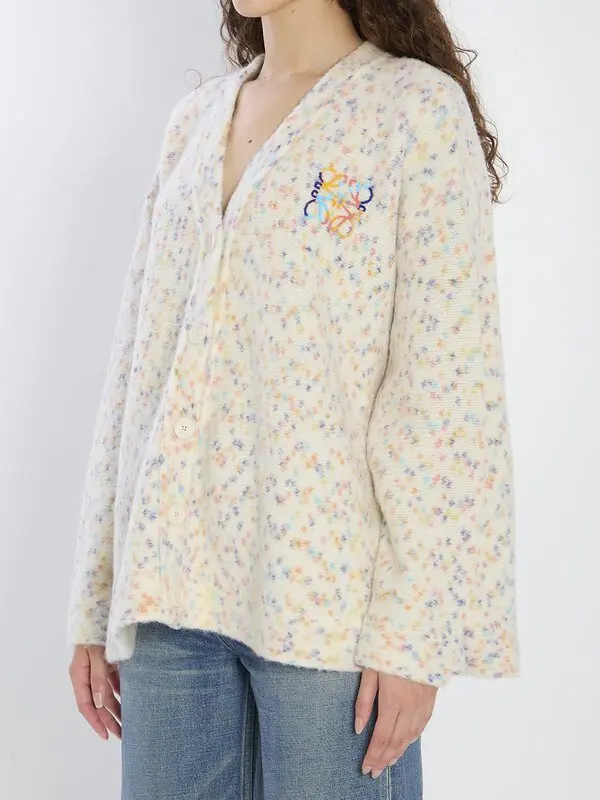 Loewe Embroidered Logo V-neck Cardigan