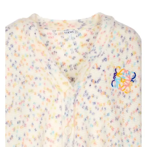 Loewe Embroidered Logo V-neck Cardigan
