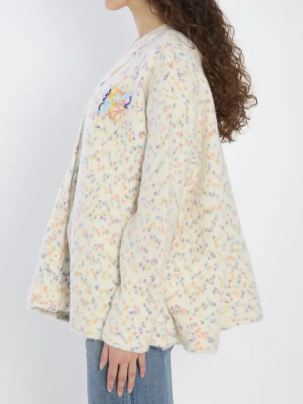 Loewe Embroidered Logo V-neck Cardigan