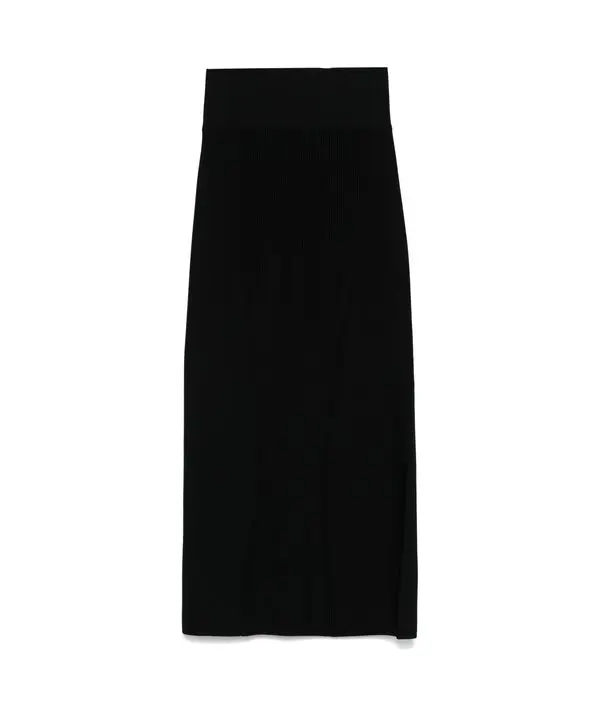 MUGLER Ribbed Waistband Midi Skirt
