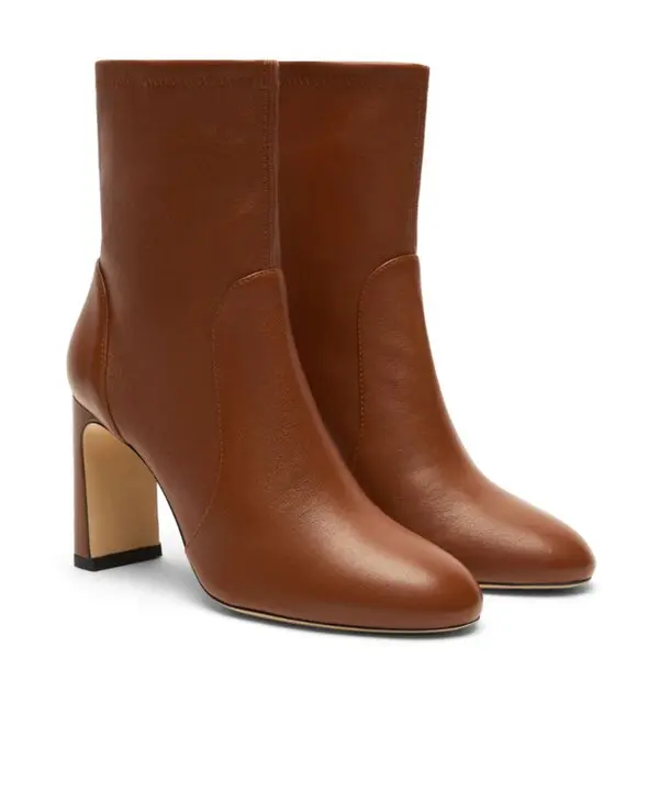 STUART WEITZMAN Babette 85 Sock Bootie - Luxe Saddle
