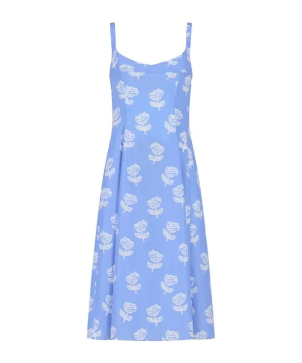 Marni Printed Poplin Flared Midi Dress