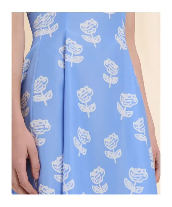 Marni Printed Poplin Flared Midi Dress