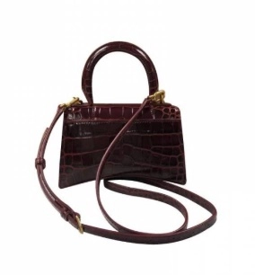 Balenciaga Xs Hourglass Shoulder Bag - Dark Red