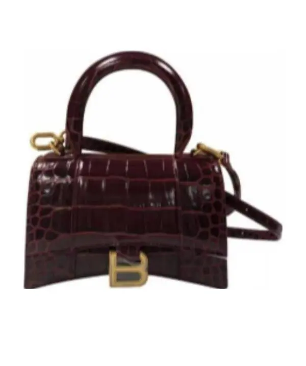Balenciaga Xs Hourglass Shoulder Bag - Deep Red