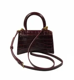 Balenciaga Xs Hourglass Shoulder Bag - Deep Red