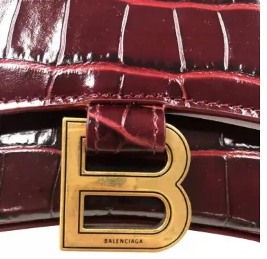 Balenciaga Xs Hourglass Shoulder Bag - Deep Red