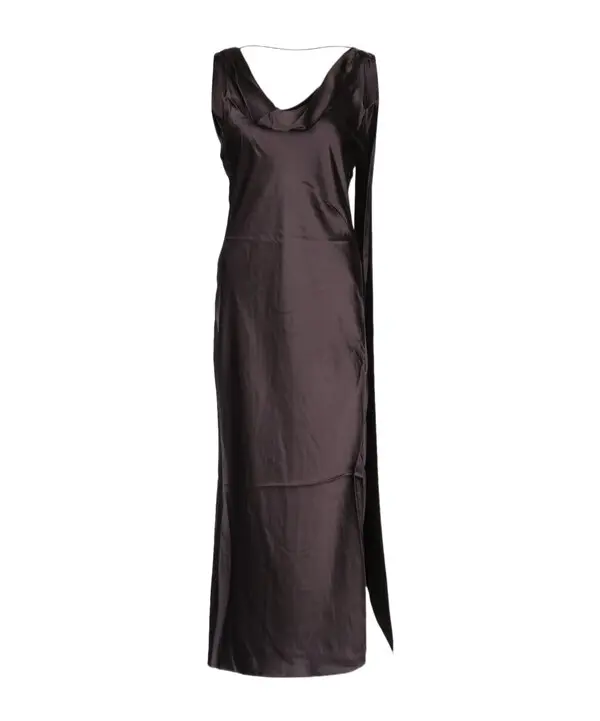 Acne Studios Cowl Neck Midi Dress With Scarf Detailing - Black