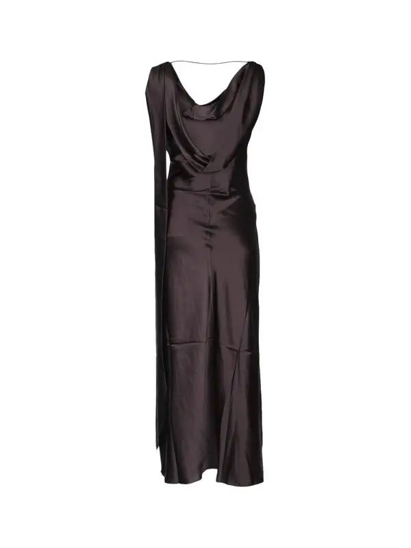Acne Studios Cowl Neck Midi Dress With Scarf Detailing - Black