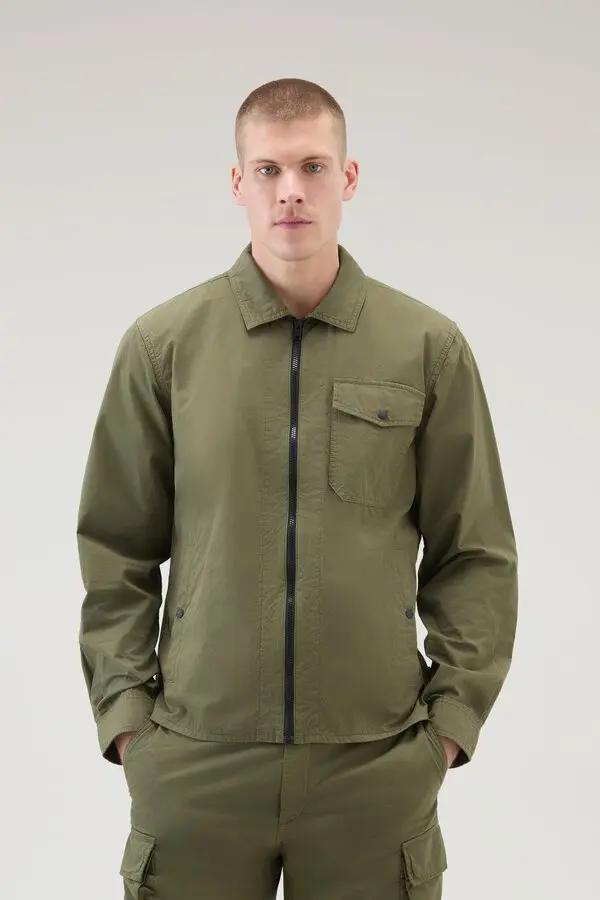 Woolrich Zip-up Long-sleeved Overshirt - Green