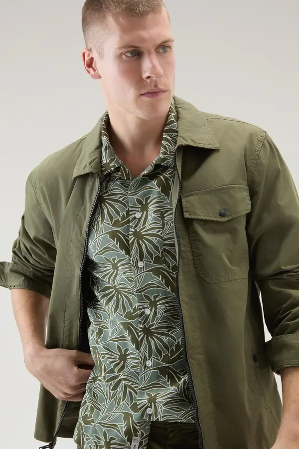 Woolrich Zip-up Long-sleeved Overshirt - Green