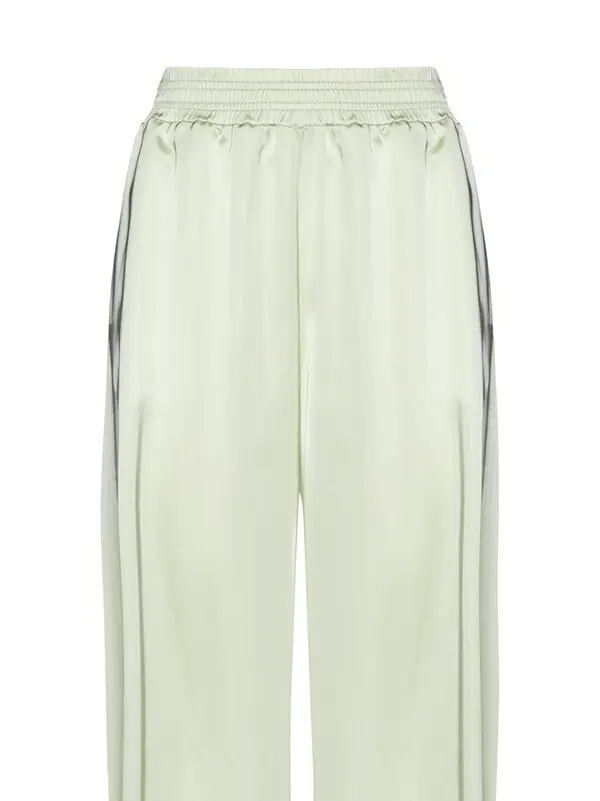 Fabiana Filippi Satin Elasticated Waistband Trousers - White