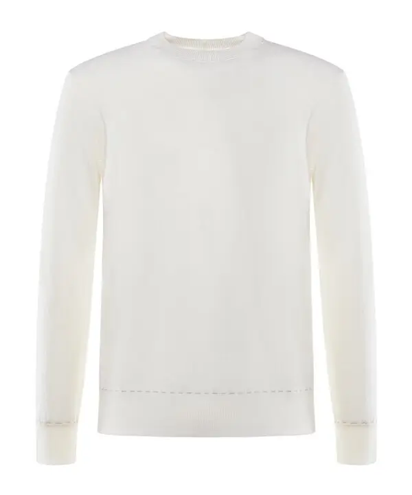 Eleventy Ribbed Virgin Wool Knitwear - White
