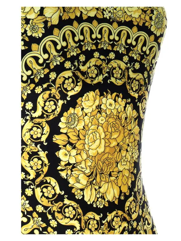Versace Baroque Print One-piece Swimsuit - Yellow
