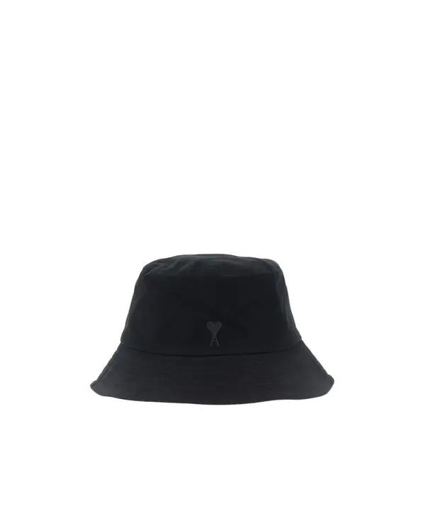 Ami Logo Embroidered Bucket Hat - Black