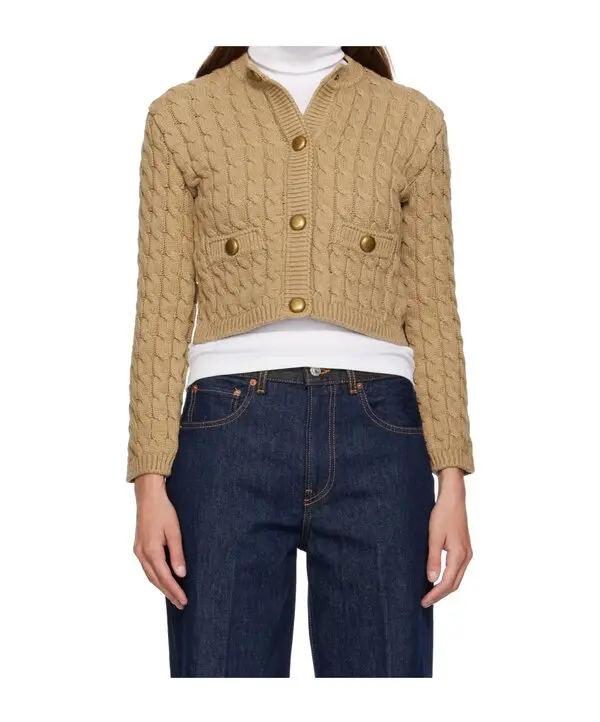 Moncler Ribbed Crewneck Cardigan