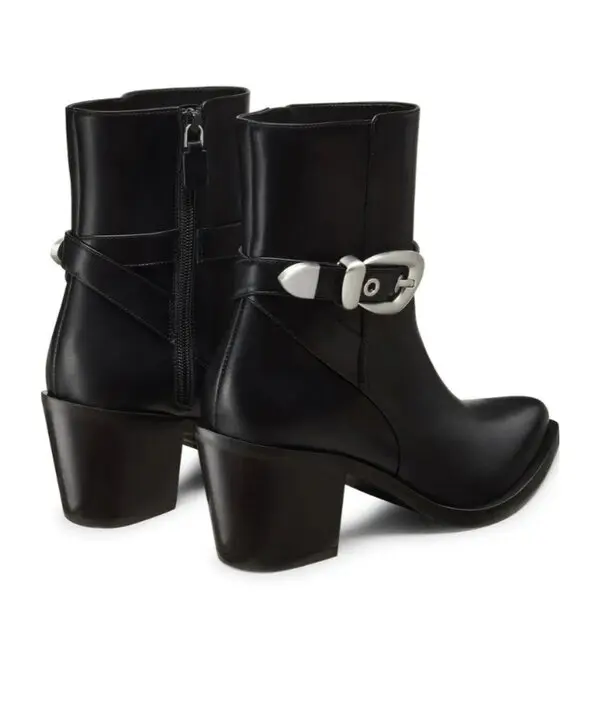 STUART WEITZMAN Maven Western Bootie With Chunky Heel And Buckle Detail - Black