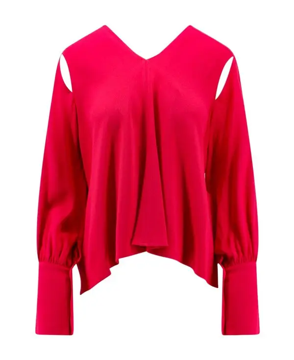 Erika Cavallini V-neck Long-sleeved Blouse - Red