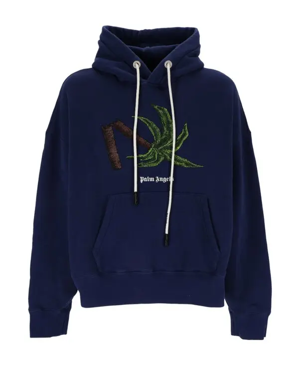 Palm Angels Broken Palm Logo Hoodie - Black