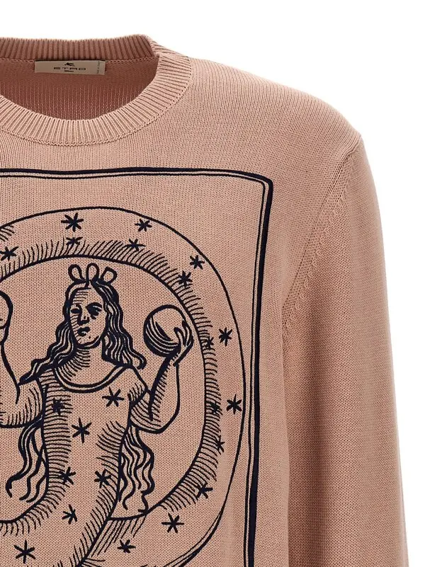 Etro Motif-embroidered Knit Jumper - Brown