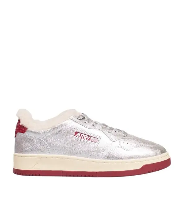 AUTRY Medalist Shearling Sneakers - Silver