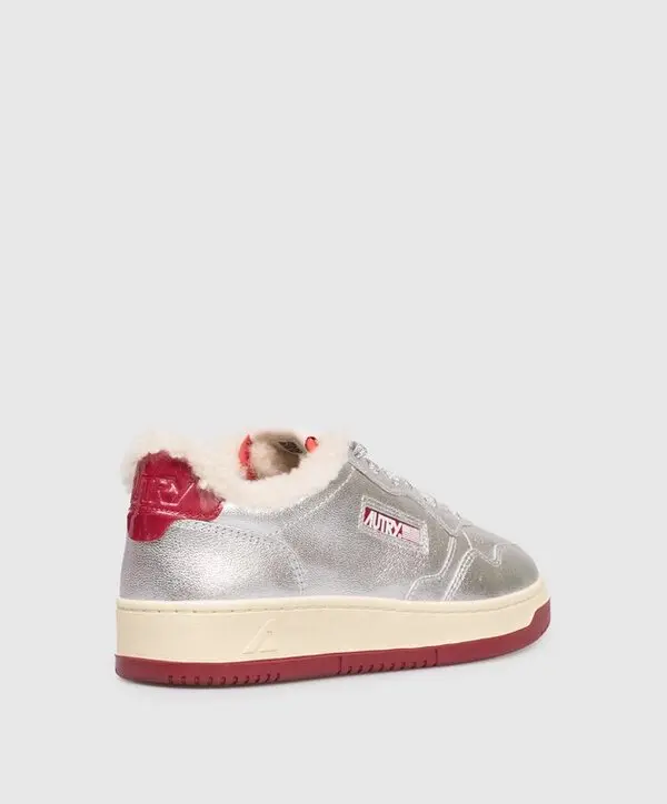 AUTRY Medalist Shearling Sneakers - Silver