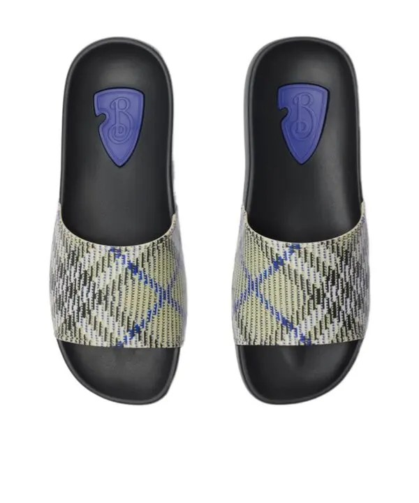 Burberry Vintage Check Pattern Slip-on Slides - Black