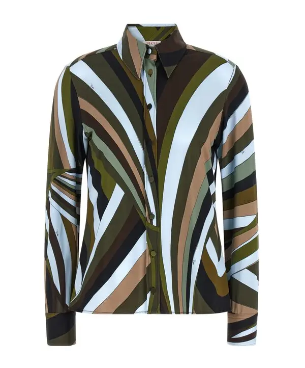 Emilio Pucci Iride" Print Button-up Shirt - Green