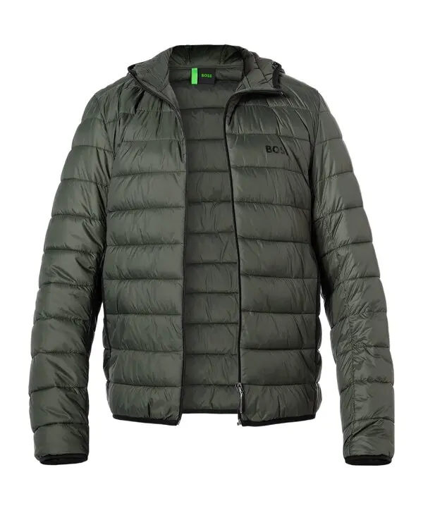 Hugo Boss Quilted Hooded Jacket With Logo Detail
