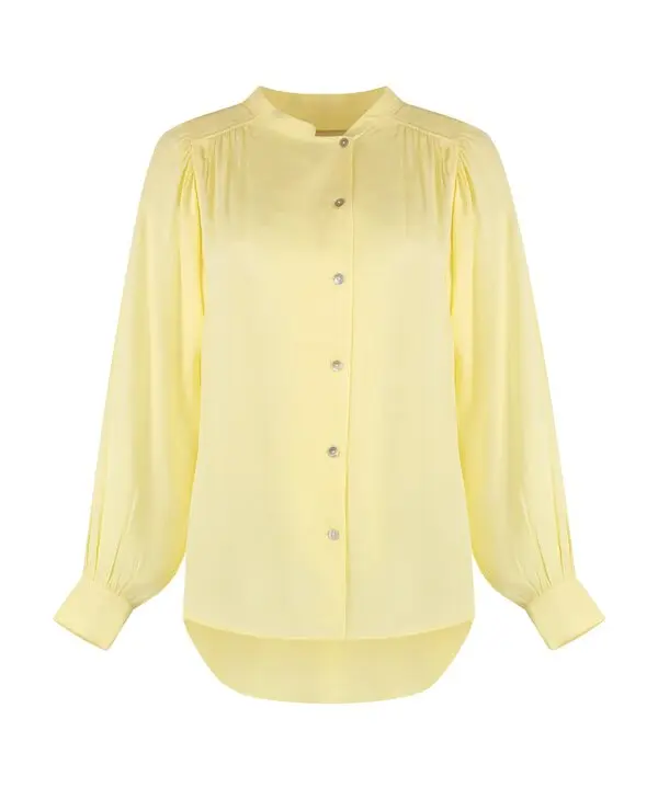 YVES SALOMON Crepe Curved Hem Shirt