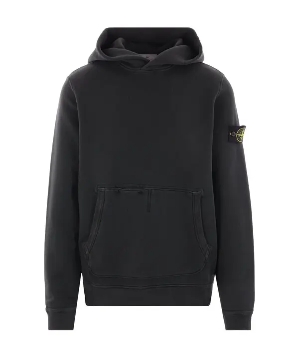 Stone Island Long-sleeved Hoodie - Black