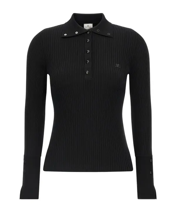 COURREGES Knitted Jumper With Embroidered Logo