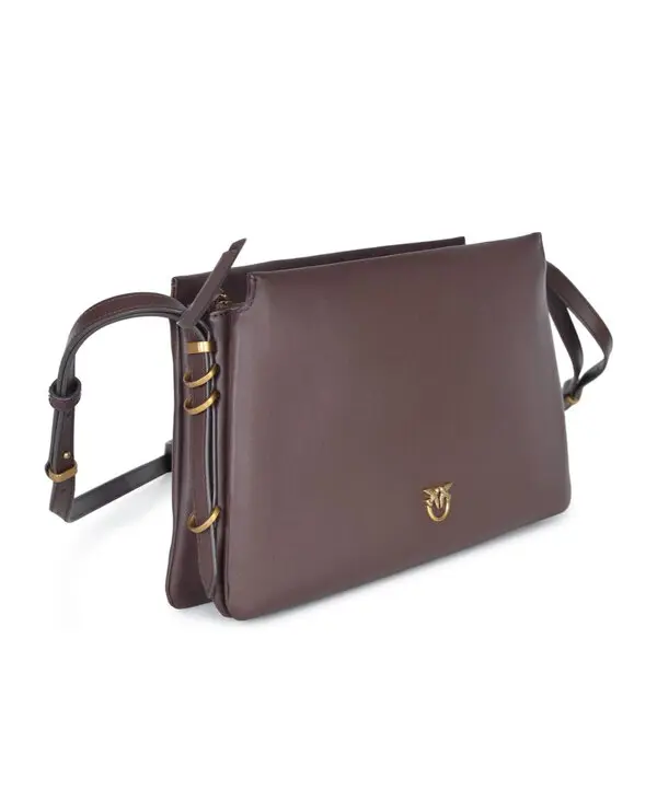 Pinko Logo Plaque Shoulder Bag - Gray