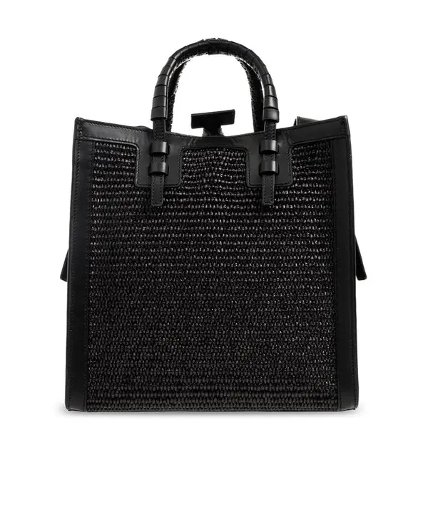 Casadei Baurivage Woven Top Handle Bag