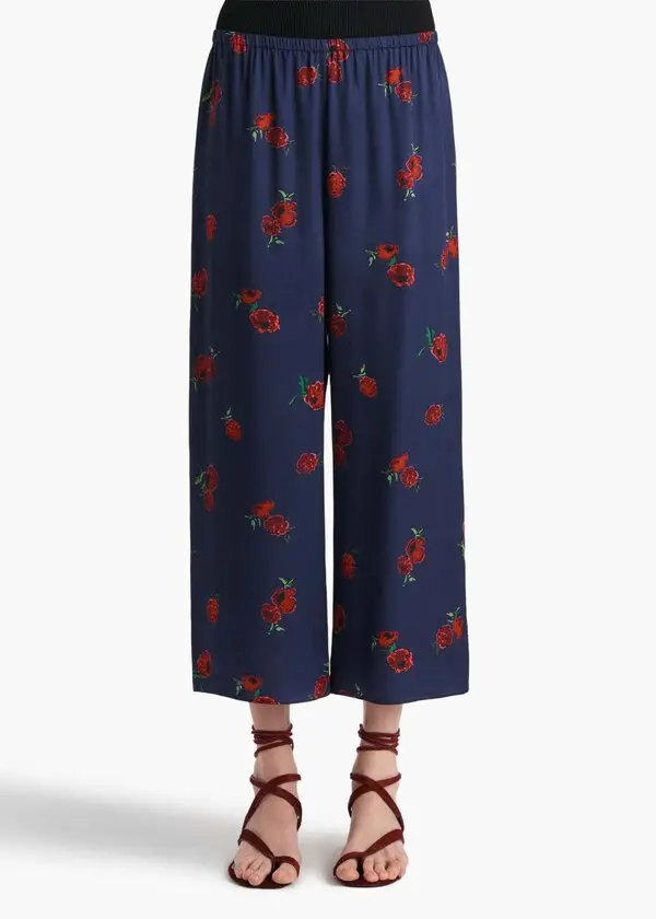 Khaite Mindy Floral Printed Pants - Black